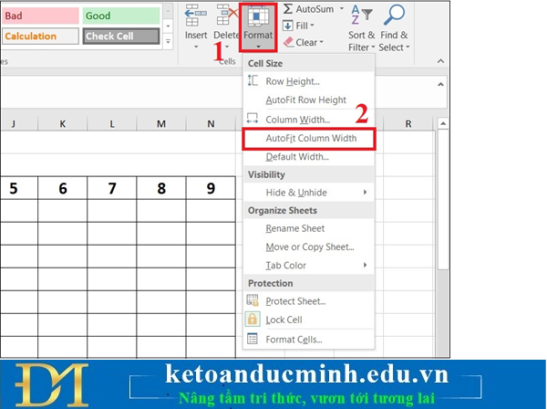 Mẹo Tự động điều Chỉnh độ Rộng ô Trong Excel Cực Nhanh Và đơn Giản Kế Toán Đức Minh